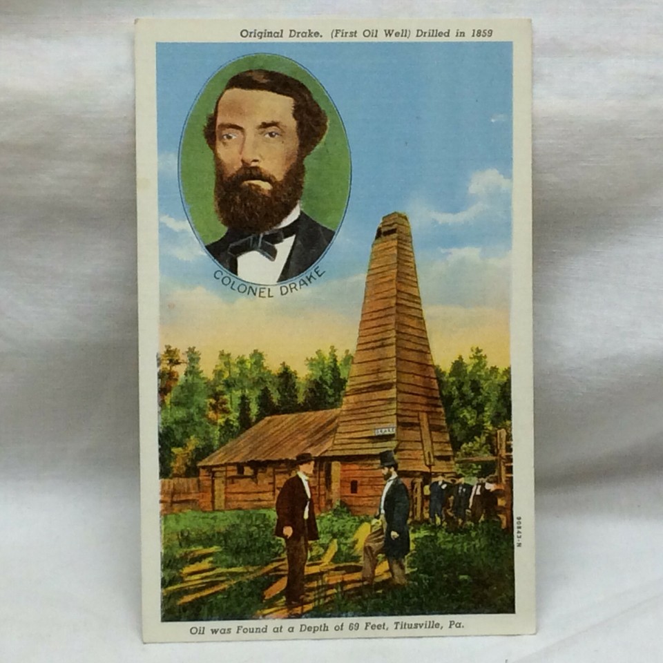 Vintage Postcard Colonel Drake Original Oil Well Drilled Titusville Pa ...
