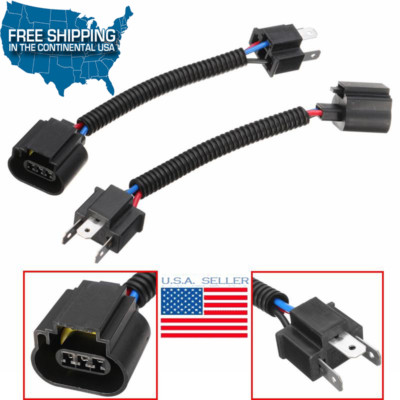 QUALITY PREWIRED H4 to 9008 Headlight Conversion Harness wire plugs HB2 ...