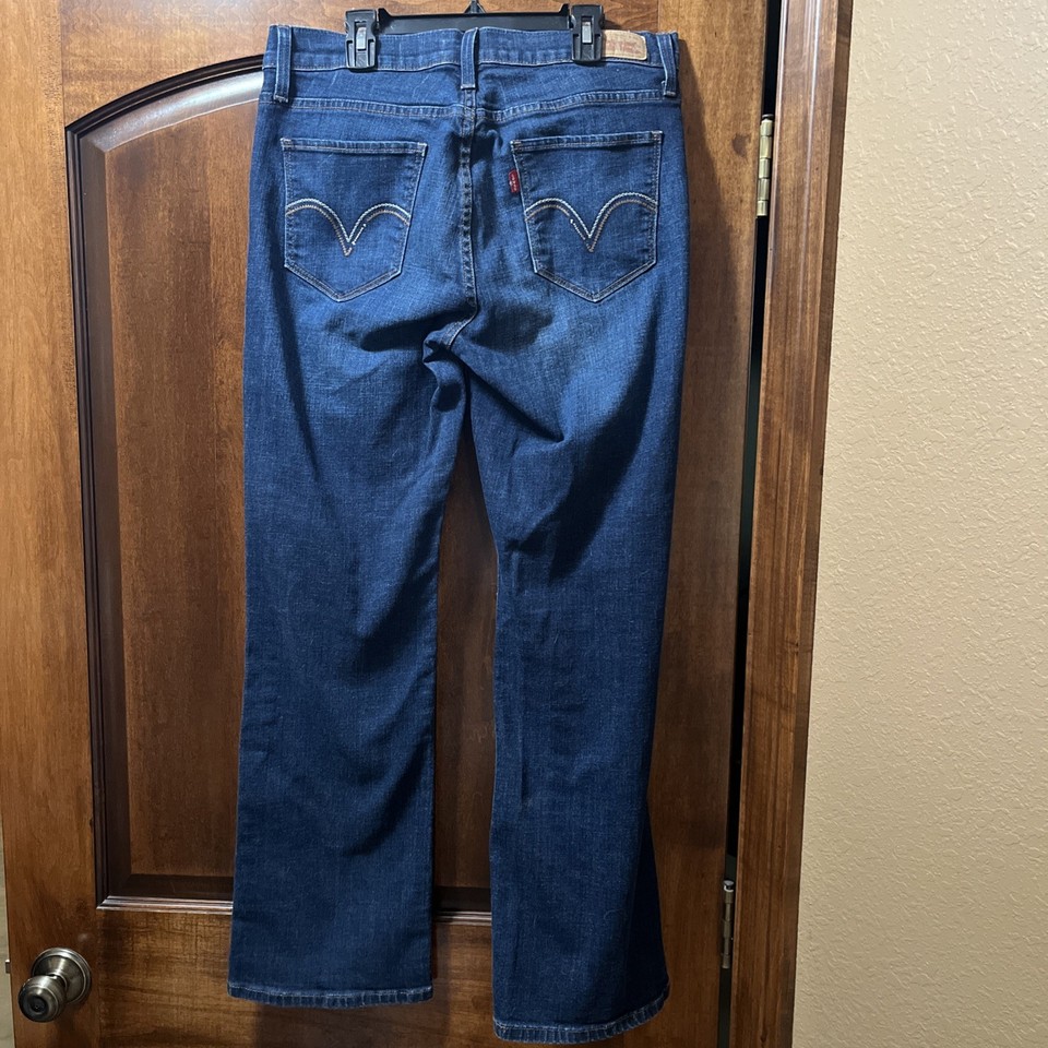 Levis 529 Curvy Boot Jeans Womens 12 M Blue Denim Stretch Mid Rise Red ...