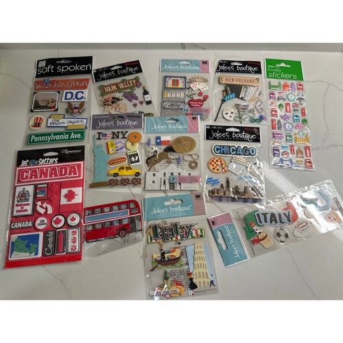 130 World Travel Stickers - 9 new packages Canada Italy Vegas Texas ...
