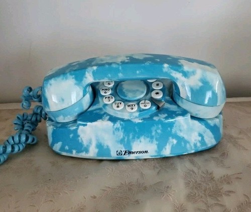EMERSON SKY PHONE Push Button Blue Cloud Princess Landline EM-400 ...