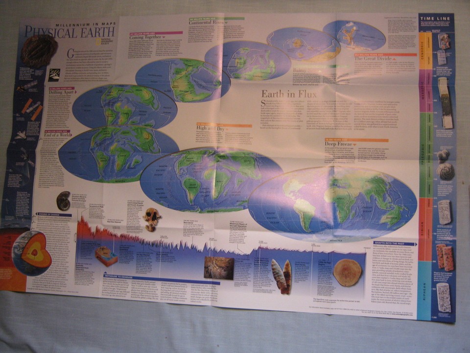 PHYSICAL EARTH MAP TWO-SIDED MAP National Geographic May 1998 | eBay