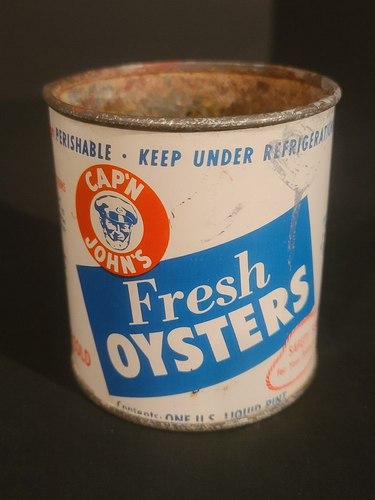 Vintage Cap’n John’s Fresh Oyster ONE PINT Empty Tin Can | eBay