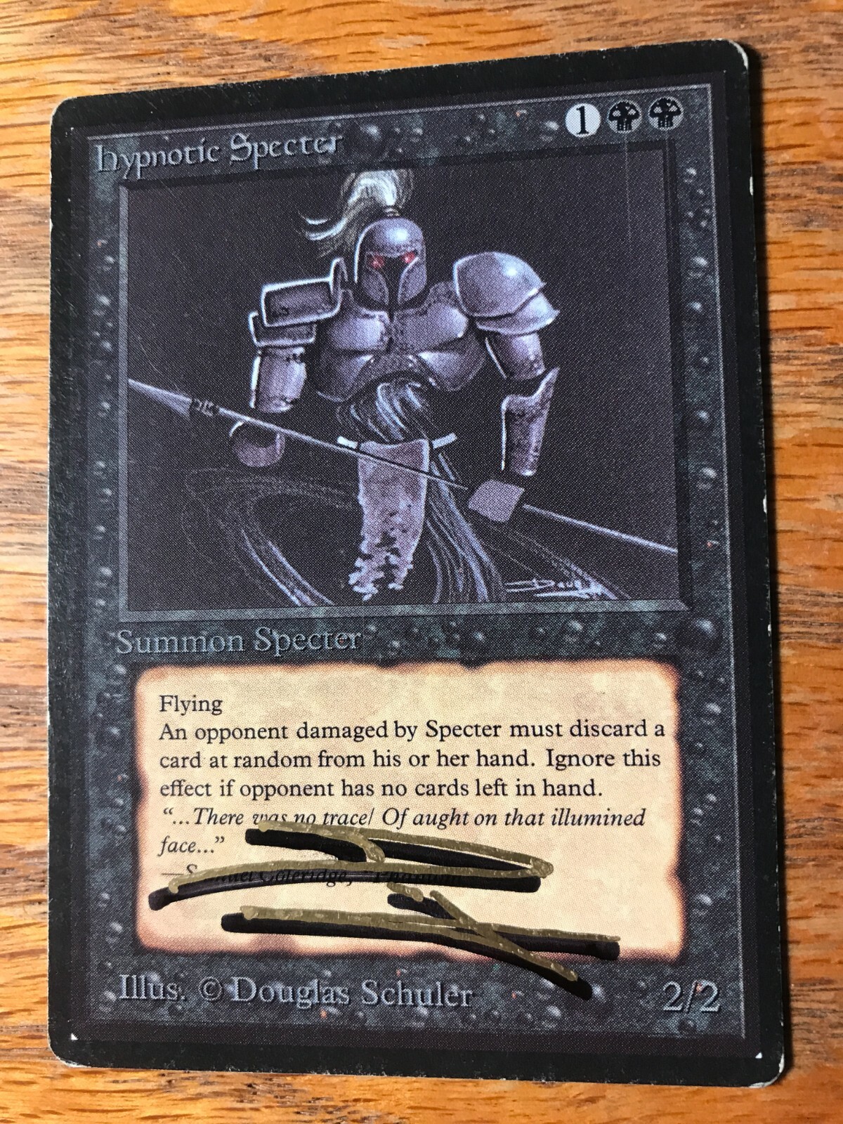 Magic the Gathering MTG Beta Hypnotic Specter signed by Douglas Shuler ...