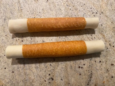 2 Large 8” Rolled Rawhide Wrapped With A Meaty Treat | eBay