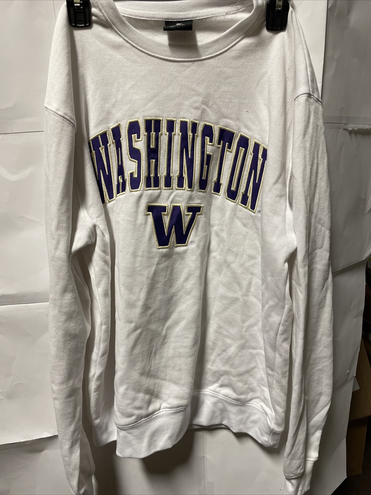Washington Huskies Sweatshirt Champion Gray Reverse Weave Sweater Size ...