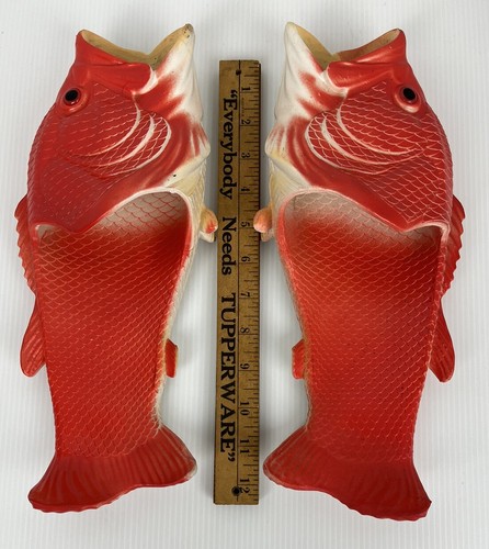 Fish Flip Flops Big Bass Novelty Slippers Adult Size Large Men's 11/12 ...
