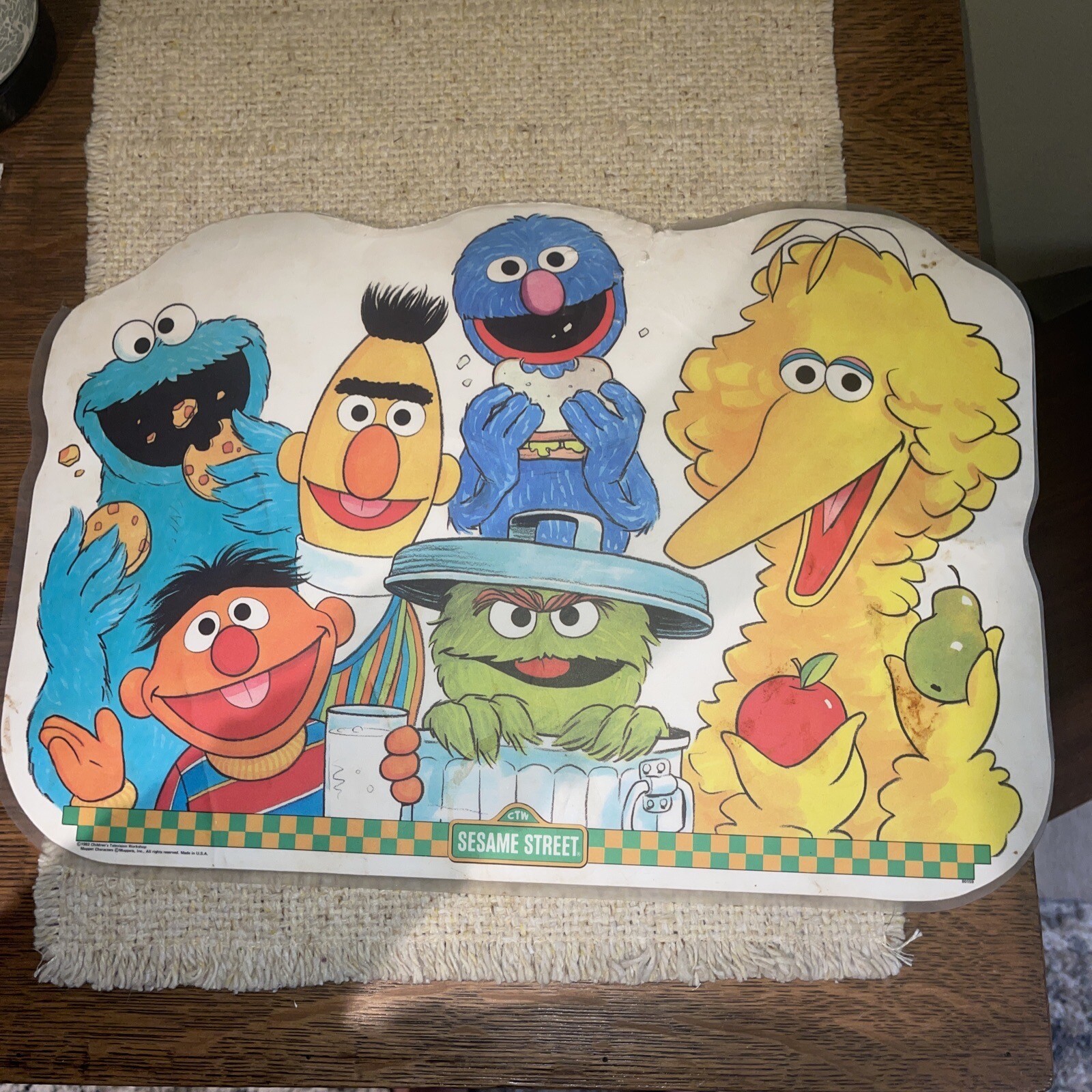 Vintage 1982 Sesame Street ~ Double-Sided Placemat ~ 17 1/2" x 12" | eBay