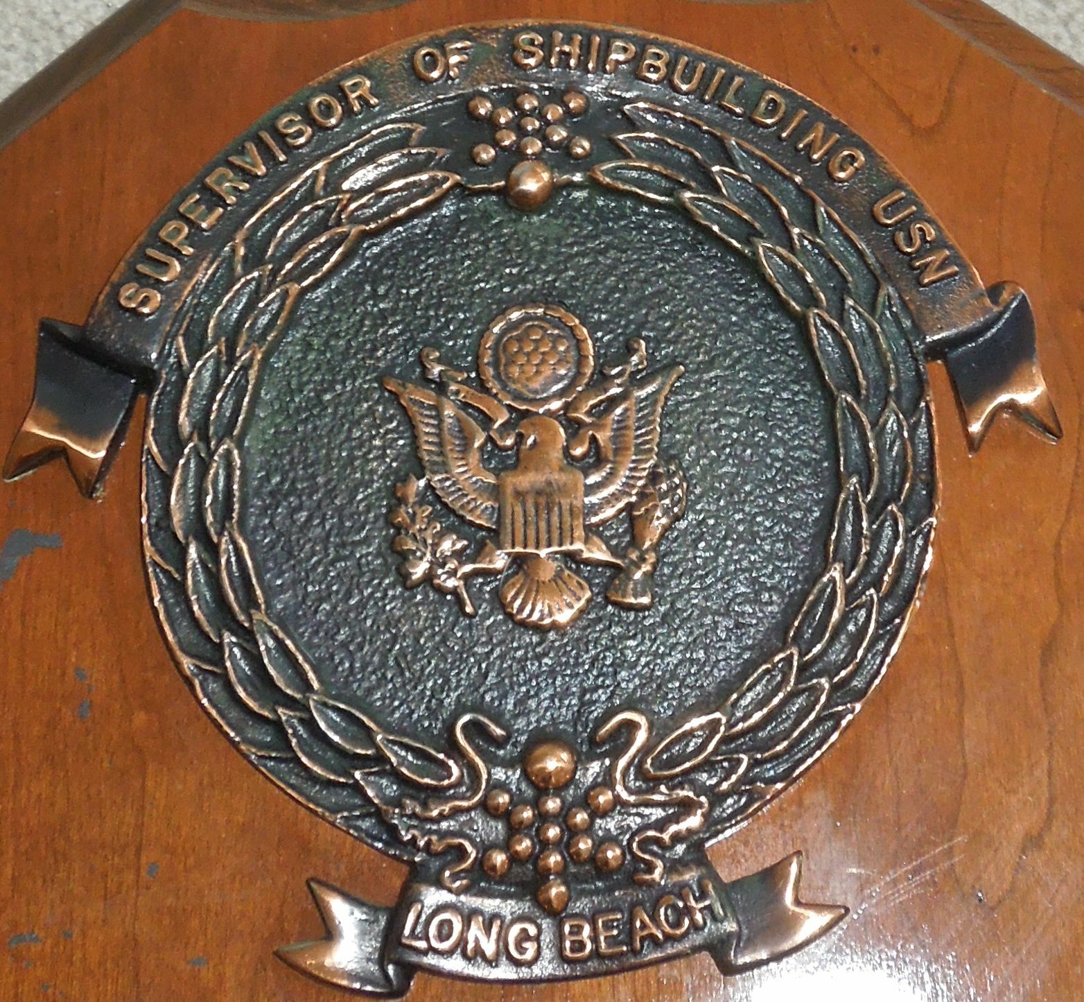 Vintage US Navy Supervisor of Shipbuilding, Long Beach, CA...Heavy ...