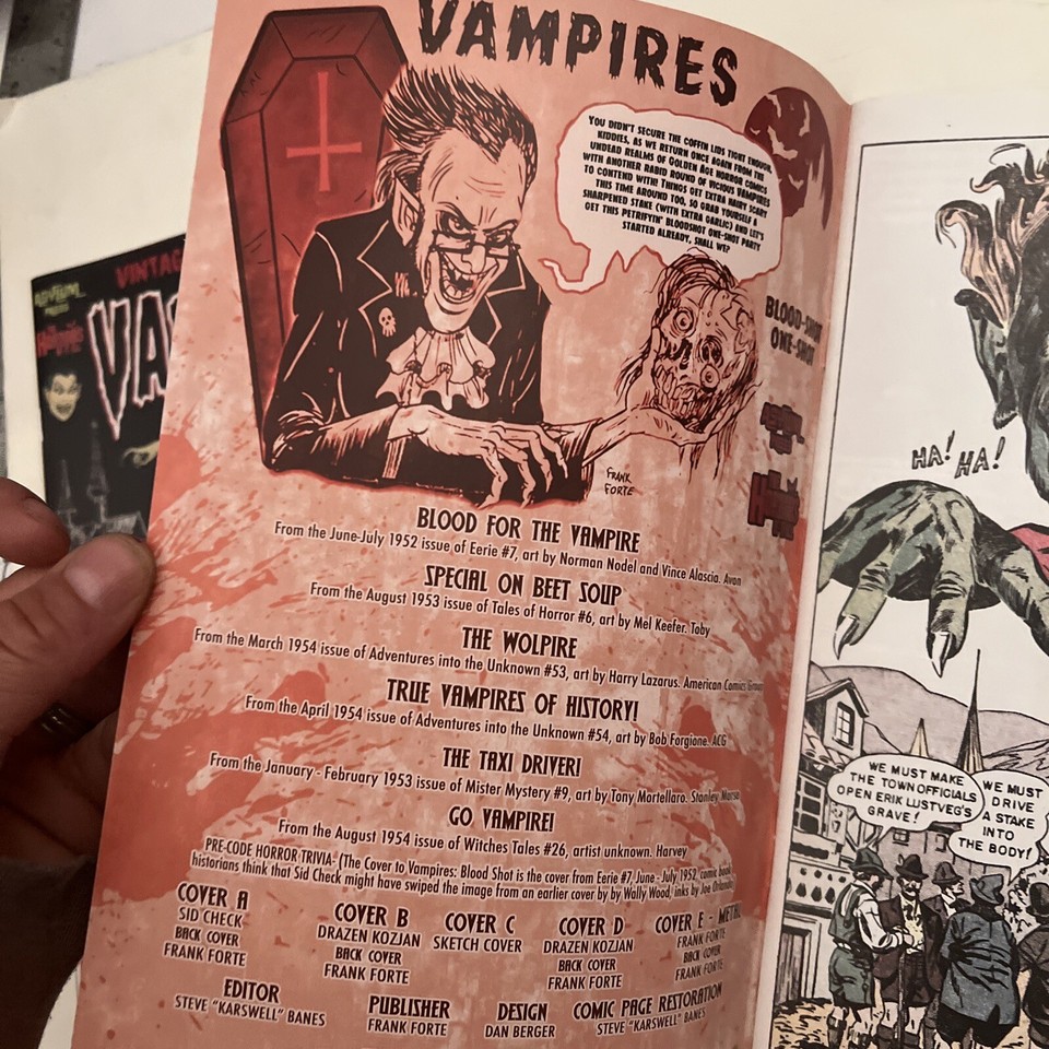 Vampires #1 & Blood Shot NM/M Signed By Forte With COA Pre Code Horror ...