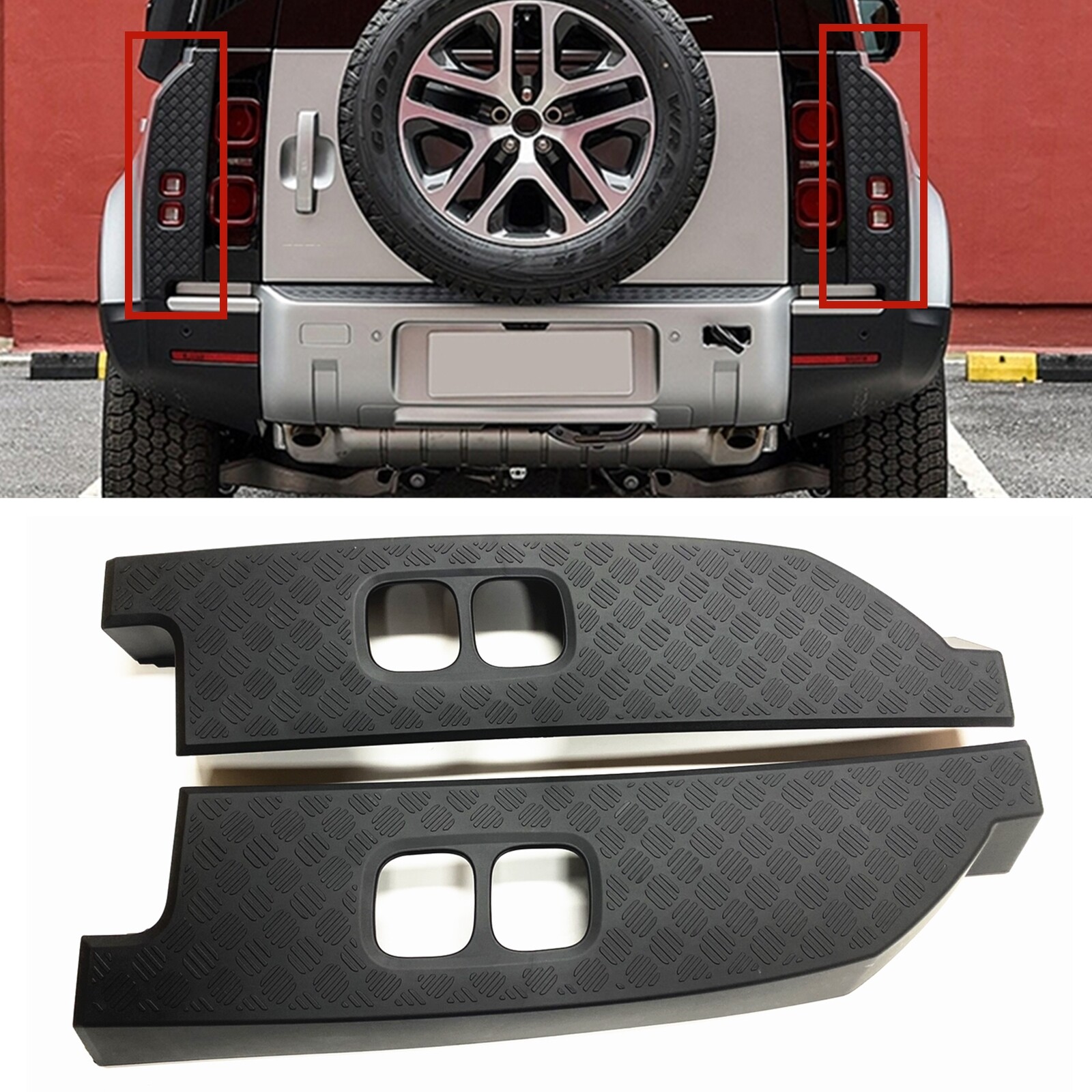 Car Rear Fog Light Cover Trunk Trim Lamp Fender 2PCS Black For Land ...