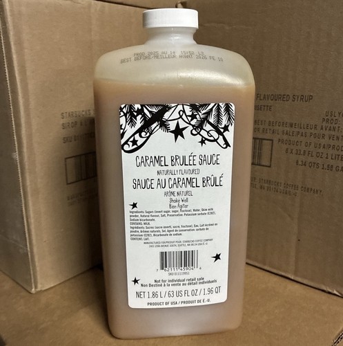 Starbucks Caramel Brulee Sauce February 2026 Unopened Sealed 63 US FL ...