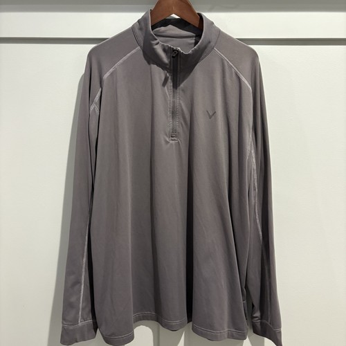 Callaway Golf 1/4 Zip Men Size 2XL Gray Lightweight Performance Long ...