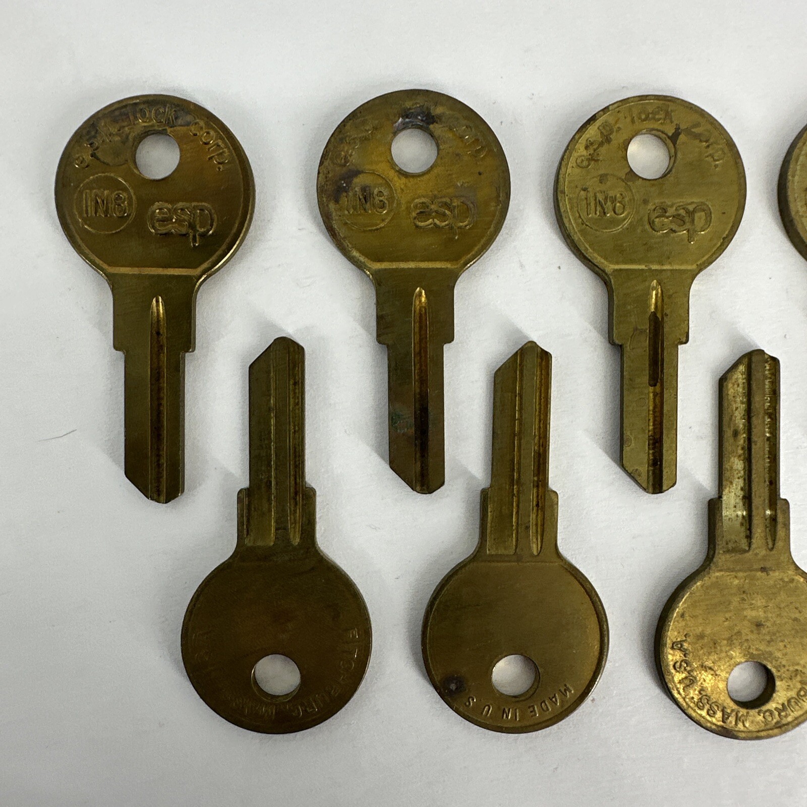LOT OF 10 ILCO IN8 Key Blank Brass Uncut Keys Made in USA NEW OLD STOCK ...