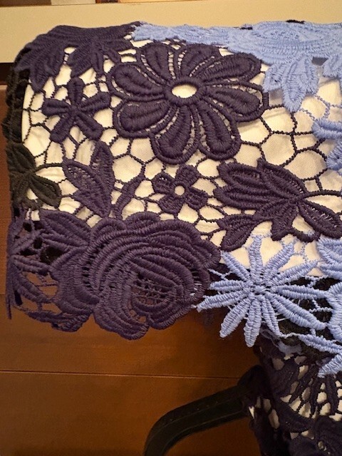 CALVIN KLEIN Floral Lace Fire Sheath Women's Dress Black/blue/white ...