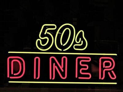 50's Diner Neon Sign 24x15 Lamp Beer Bar Pub Cave Restaurant Wall Decor ...