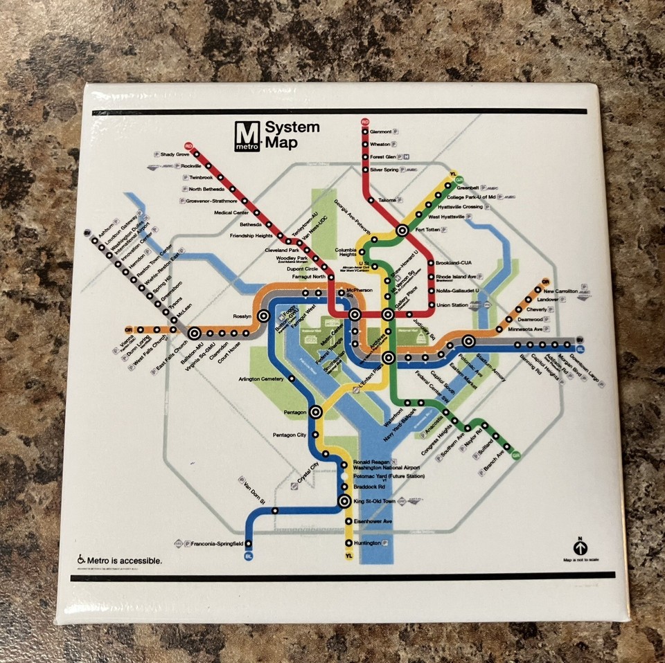 Washington DC (WMATA) Metro DC Metrorail System Map Magnet | eBay
