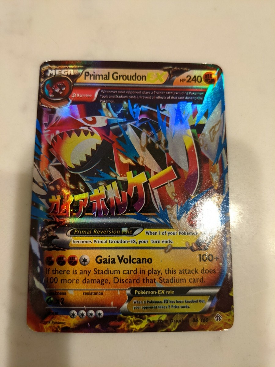 Pokemon Mega Groudon Card PRIMAL GROUDON EX FULL ART
