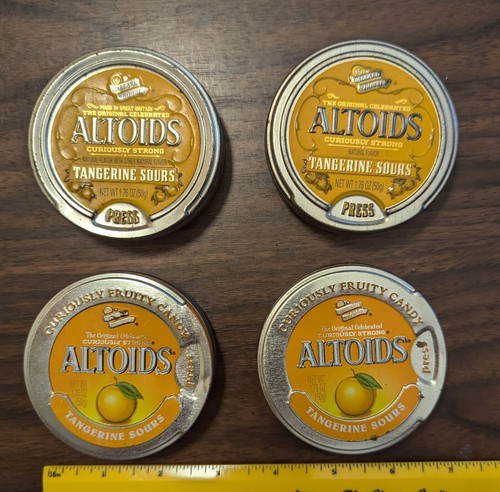 Four 4 Vintage Altoids Tangerine Sours Round Tins | eBay