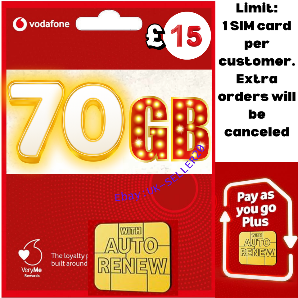 OFFICIAL Vodafone UK Pay As You Go SIM CARD. Standard Micro Nano | eBay