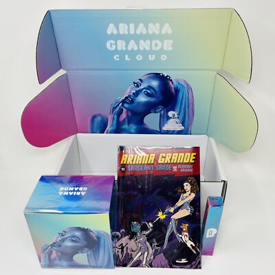 ARIANA GRANDE CLOUD FAN BOX GIFT SET Rem Perfume 3.4oz, 0.3oz, Comic ...