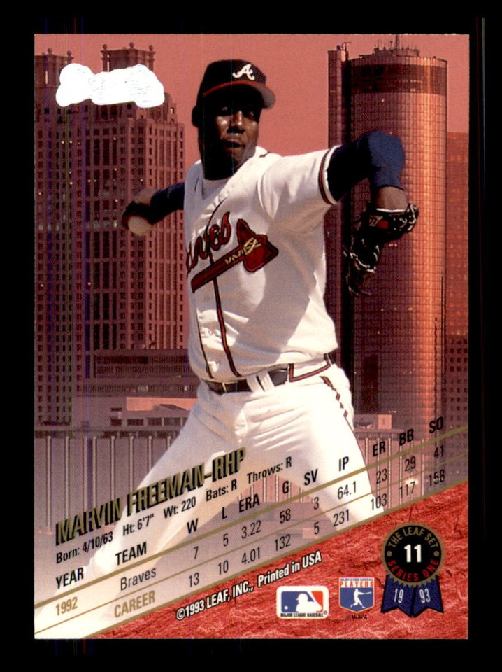 1993 BASEBALL 1993 Leaf Marvin Freeman Atlanta Braves #11 1 | eBay
