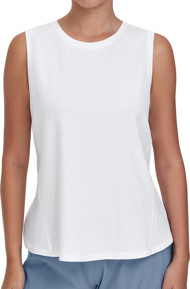 THE GYM PEOPLE Women's Workout Tank Top Loose Fit - White - Small - New ...