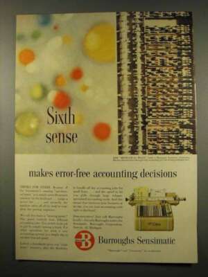 1956 Burroughs Sensimatic Accounting Machine Ad - Sixth Sense | eBay