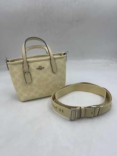 Coach Women's City Mini Tote Bag Silver / Hay / Signature Canvas CW032 ...