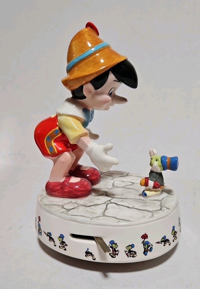 Vintage Pinocchio & Jimmy Cricket Schmid Music Box “When You Wish Upon ...