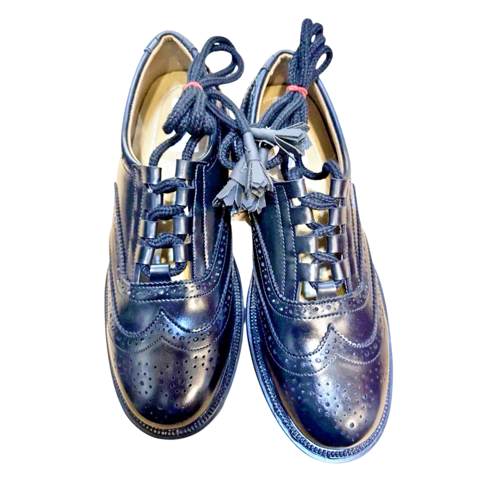 Men's Ghillie Brogue Scottish Shoes Black Leather Sizes US-7-15 | eBay