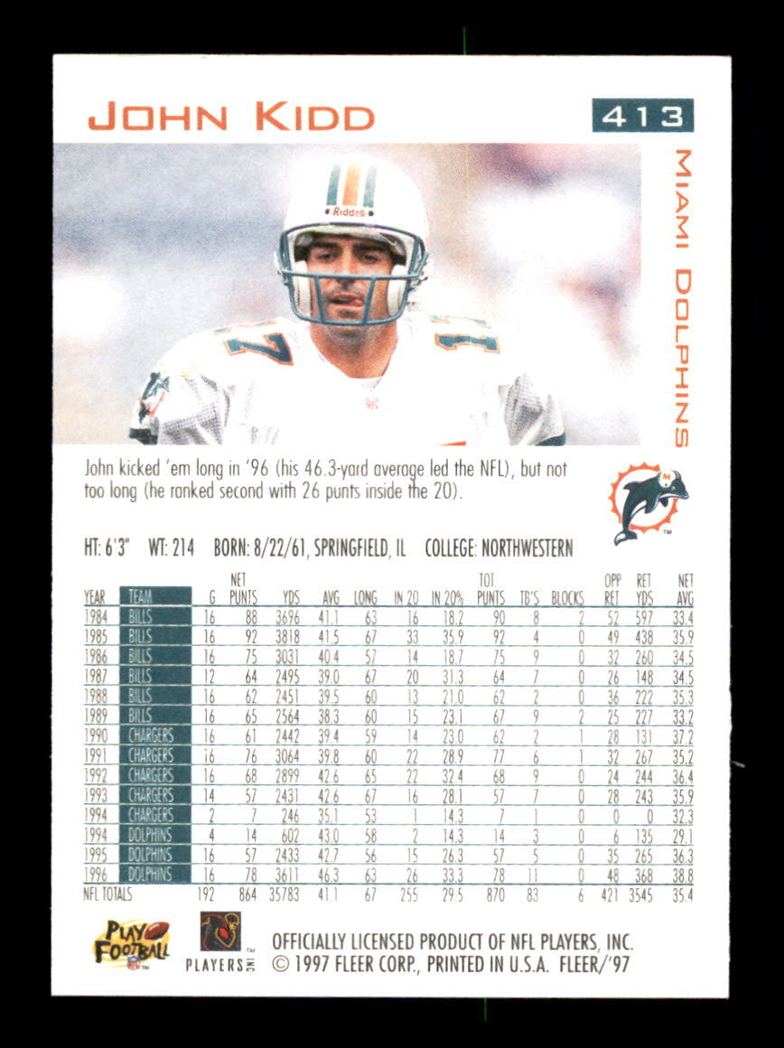 1997 Fleer - League Leader #413 John Kidd for sale online | eBay
