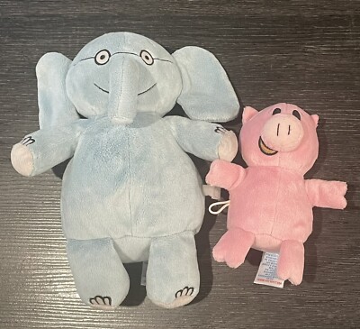 Set Of 2 Yottoy Mo Willems Gerald Elephant & Piggie Plush Stuffed ...