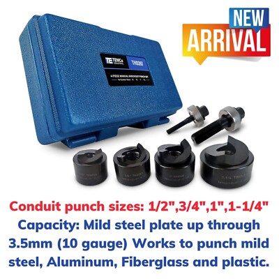 Manual Knockout Punch Driver Kit for Cut Electrical Conduit Hole Metal ...