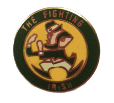 Notre Dame Fighting Irish Pin VINTAGE 70'S STYLE UNK MFG Notre Dame Pin ...