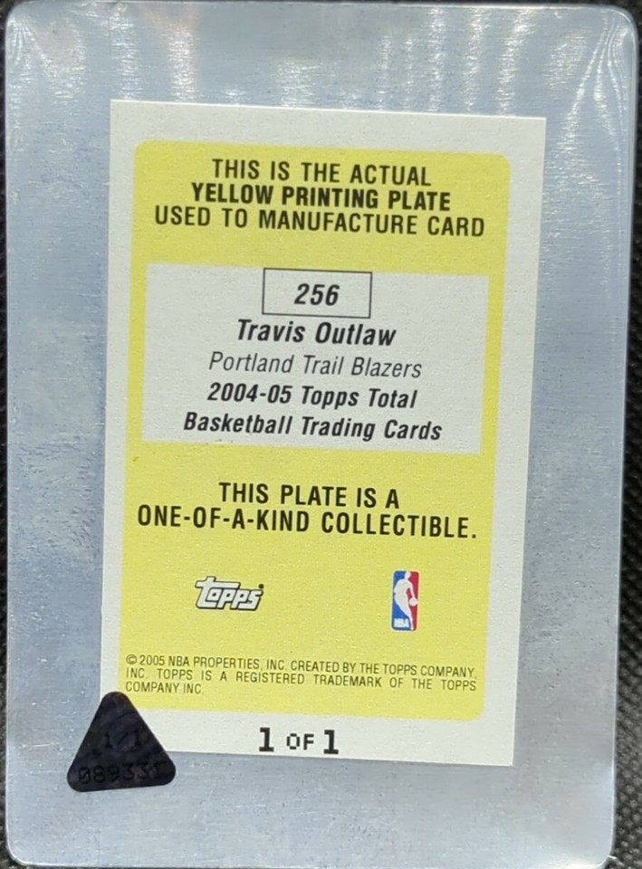 TRAVIS OUTLAW 2004-05 Topps Total PRINTING PLATE Back #1/1 Trail ...