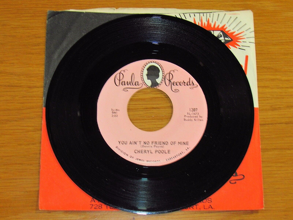COUNTRY 45 RPM - CHERYL POOLE - PAULA 1207 - "SKIN'S GETTIN' CLOSER TO ...