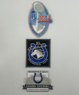 3 NFL Indianapolis Colts Patches Super Bowl, Grand Opening & 10th ...