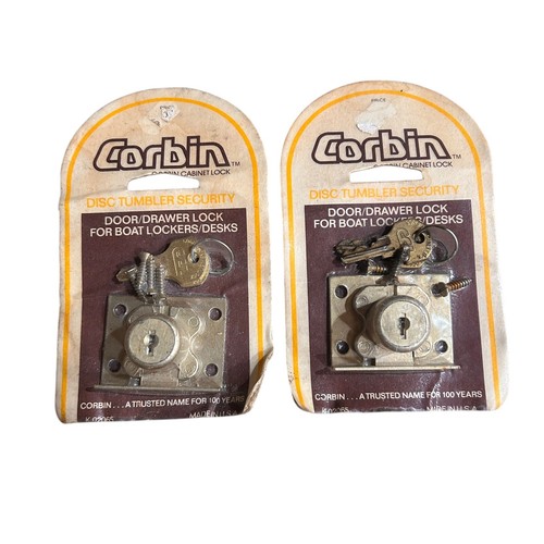Vintage Corbin Cabinet Lock Co. Door/Drawer Lock K 02065 - Lot of 2 New ...