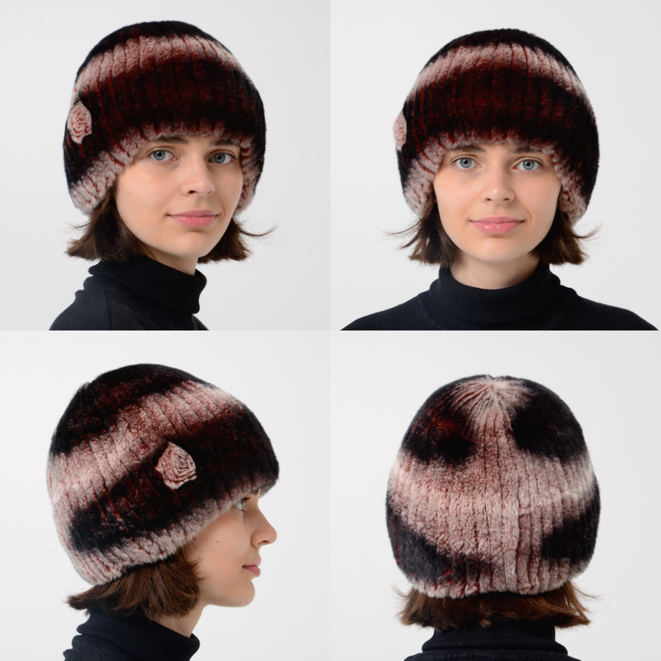 Women's Rabbit Fur Hat Winter Russian Fur Hat Luxury Hat Style Beanie ...