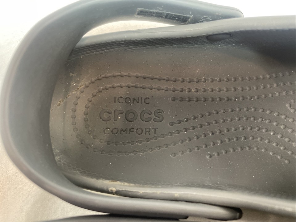 CROCS Unisex Clogs Iconic Comfort SIZE M10 / W12 Gray/White Rubber Boat ...