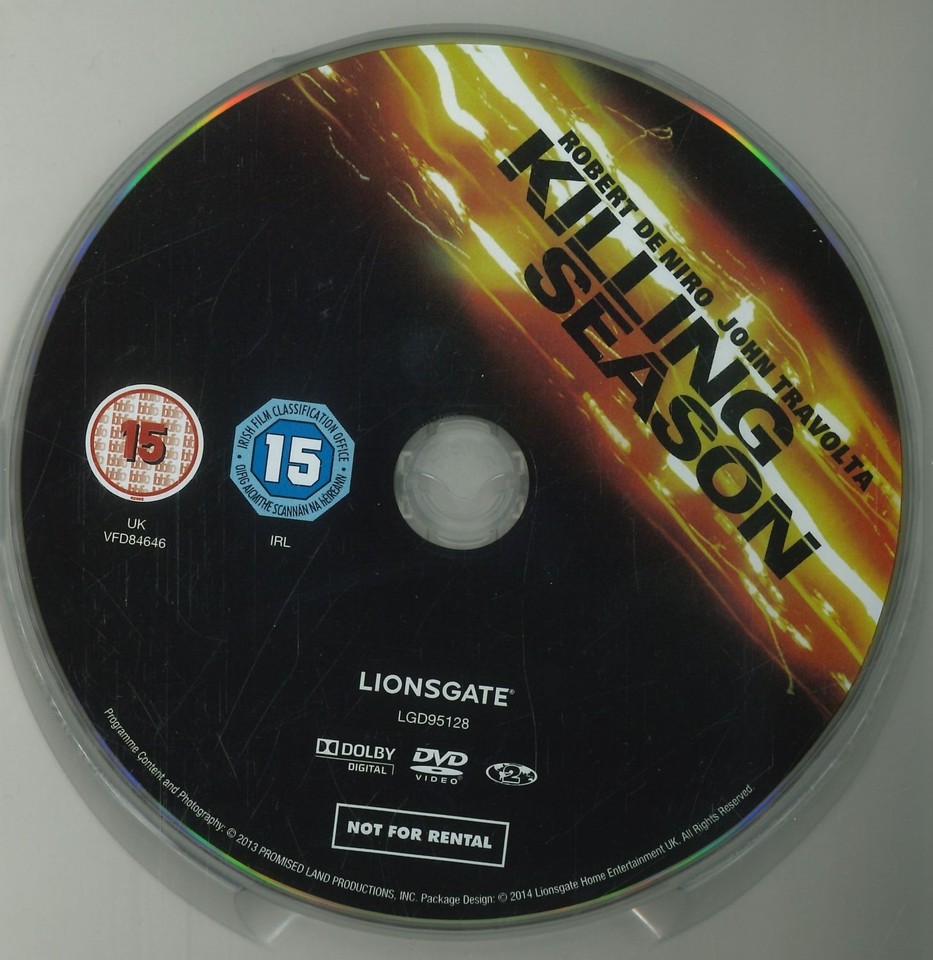 Killing Season (2013) DVD, Robert De Niro, John Travolta, Milo ...
