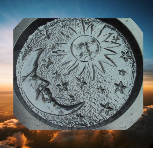Eclipse steppingstone mold plaster concrete cement sun moon mould 12" x ...
