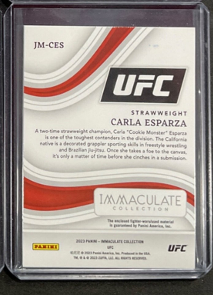 2023 Panini Immaculate UFC CARLA ESPARZA VENOM Patch Training Shirt 1/2 ...
