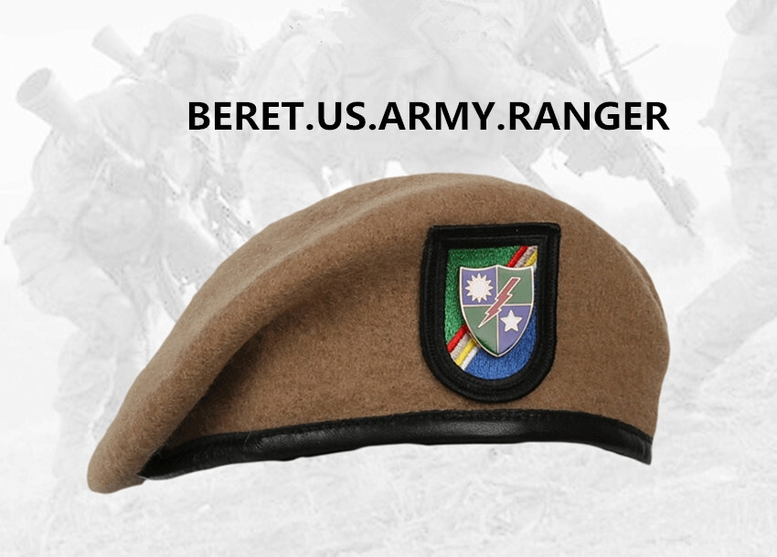Vietnam War US Army Ranger 75th Ranger Regiment WOOL Beret Khaki ...