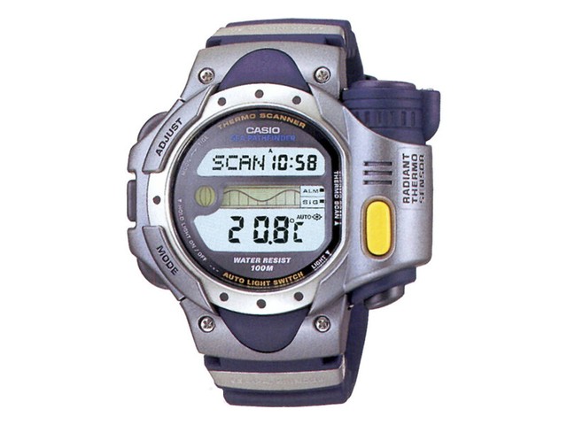 Casio Thermo Scanner Sea Pathfinder Digital Watch Spf-10 Battery ...
