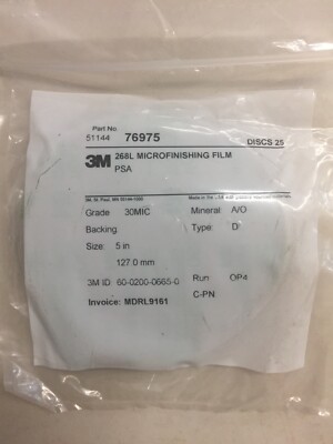 Pack Of 25 3M 51144 76975 PSA Microfinishing Film Discs 30mic | eBay