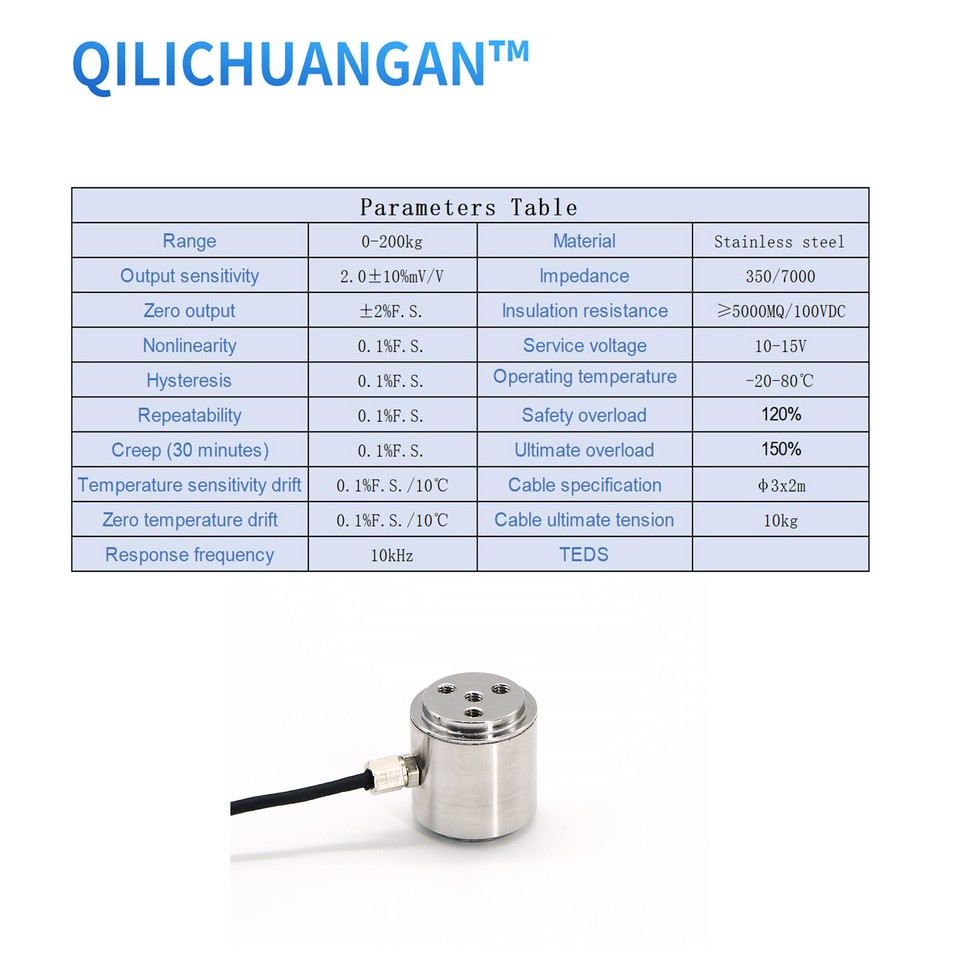 Micro Load Cell Compression Pressure Force Scale Weight Sensor Range ...