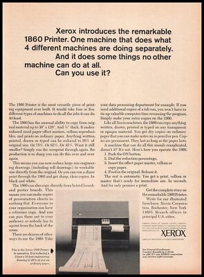 1964 Xerox Corporation Rochester New York 1860 Printer Vintage Print Ad ...