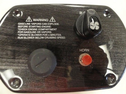 IGNITION / BLOWER SWITCH WITH HORN BUTTON GRAY PANEL 6 1/2" X 4 1/8 ...